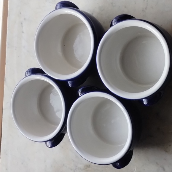 Vintage | Dining | Hh Last Set Vintage Cobalt Blue Cauldron Soup Bowls ...